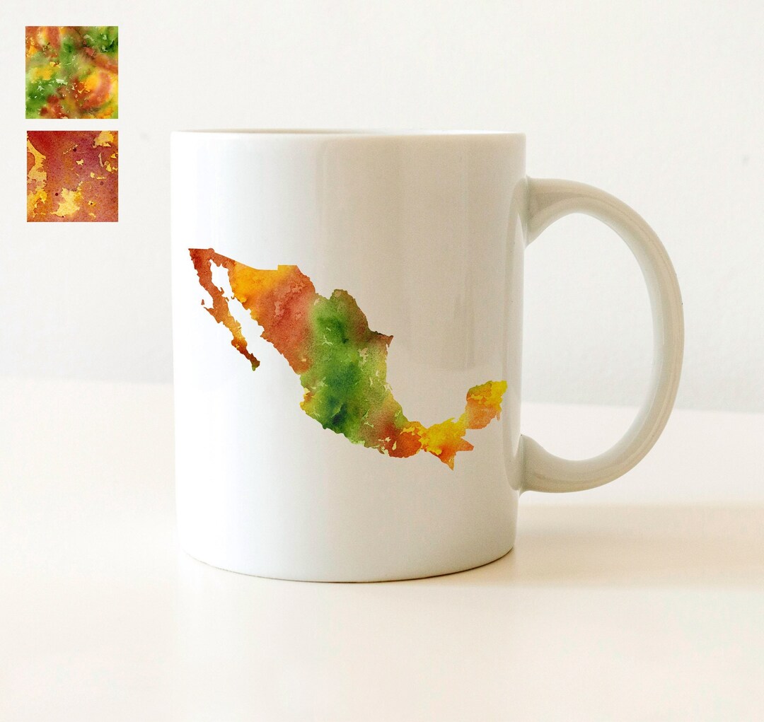Mexico Mug Mexico Gift Mexico Watercolor Art Mug Mexico Coffee Mug ...