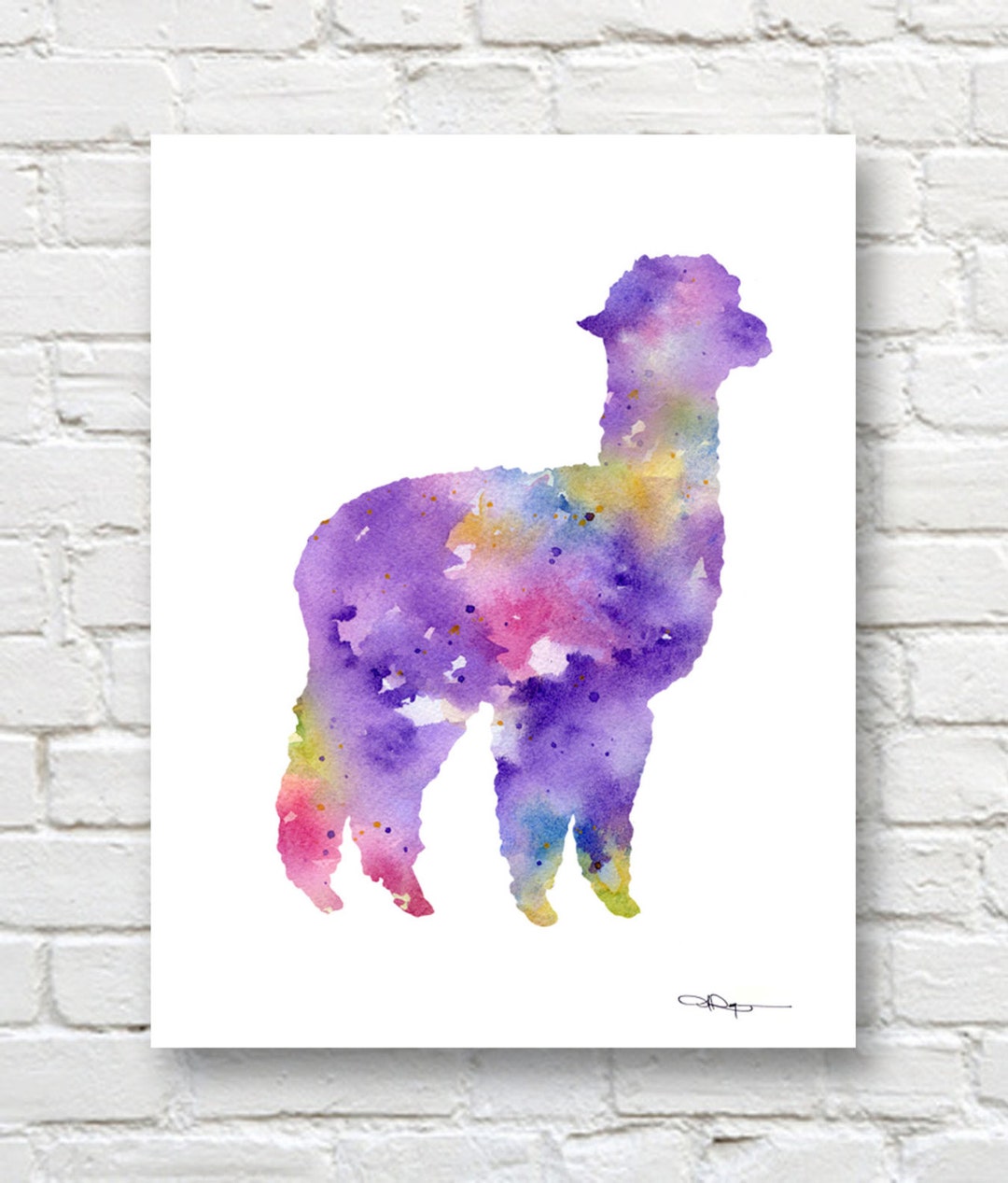 Alpaca Art Print Abstract Watercolor Painting Wall Decor - Etsy