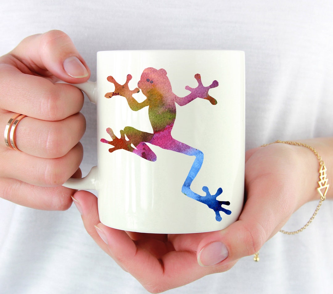 Tree Frog Mug Tree Frog Lover Gift Colorful Tree Frog Watercolor Animal ...