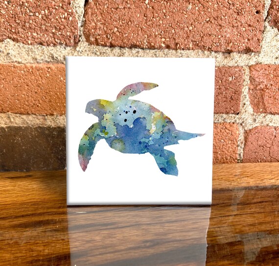 Sea Turtle Ceramic Tile Sea Turtle Decorative Tile Turtle | Etsy