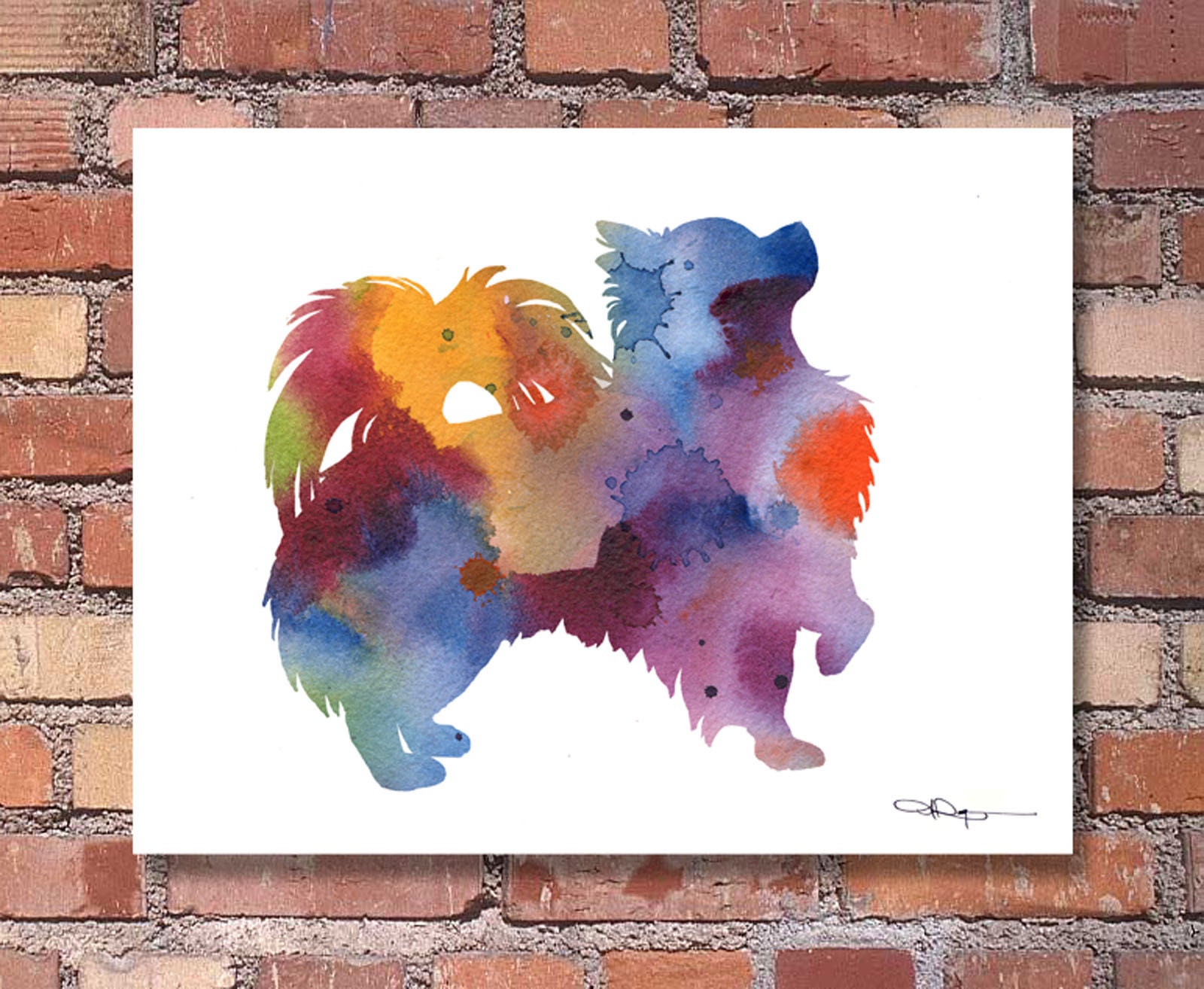 Long Coat Chihuahua Art Print Abstract Watercolor Painting | Etsy