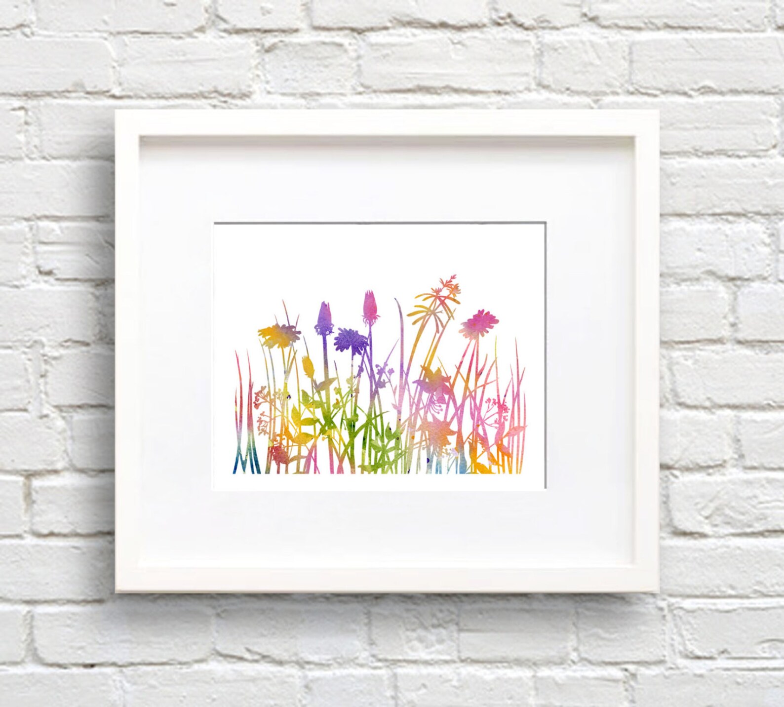 Wild Flowers Art Print Abstract Watercolor Painting Wall - Etsy