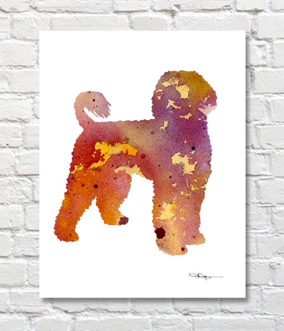 Portuguese Water Dog Art Print Abstract Watercolor Painting - Etsy