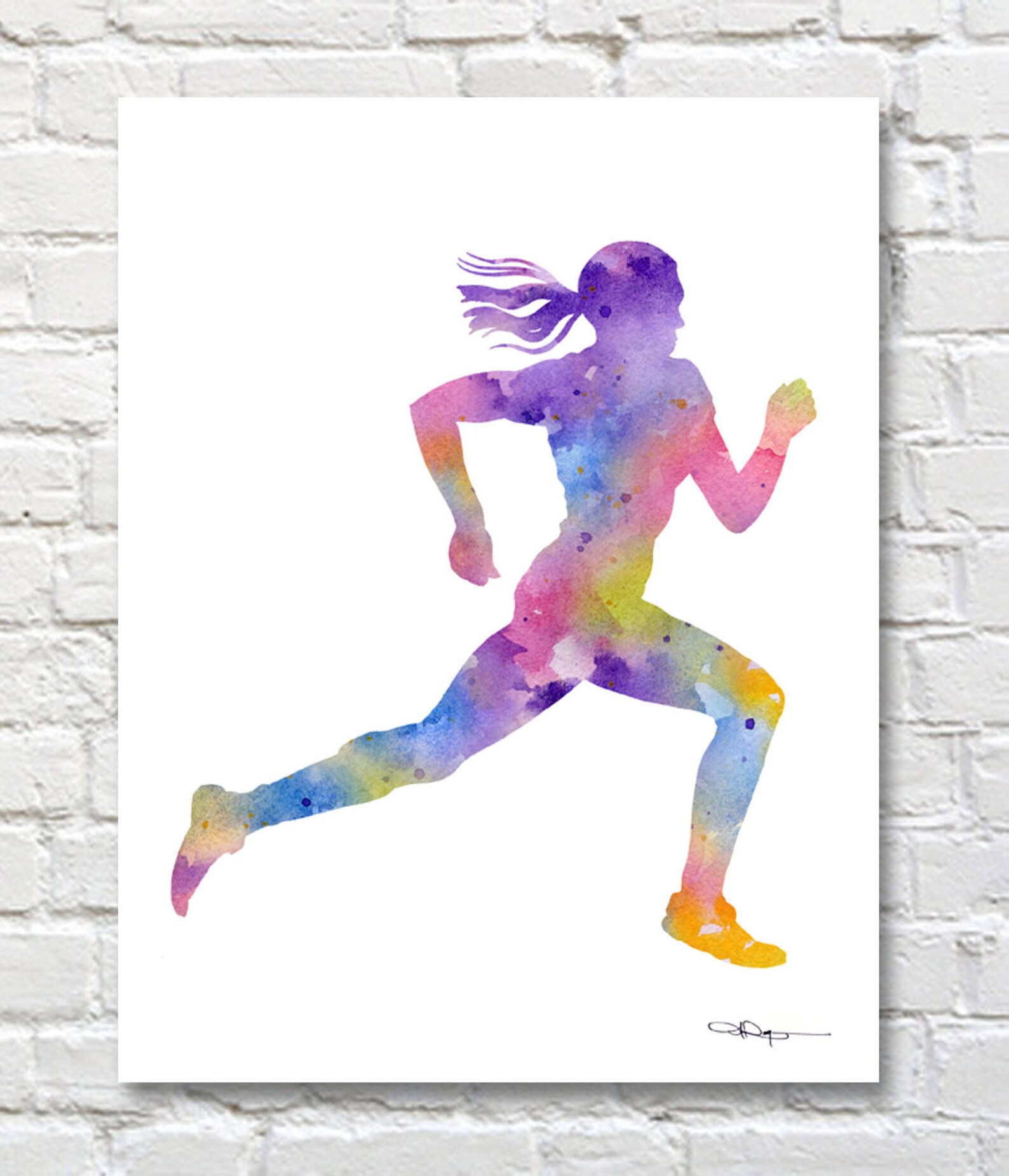 Runner Print Abstract Watercolor Painting Wall Decor - Etsy