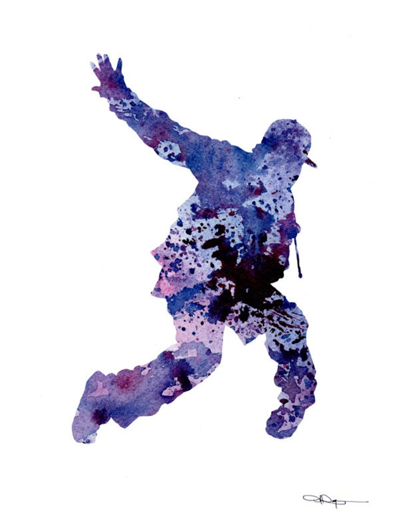 Set of 2 Hip Hop Dancer Art Prints Watercolor Painting - Etsy
