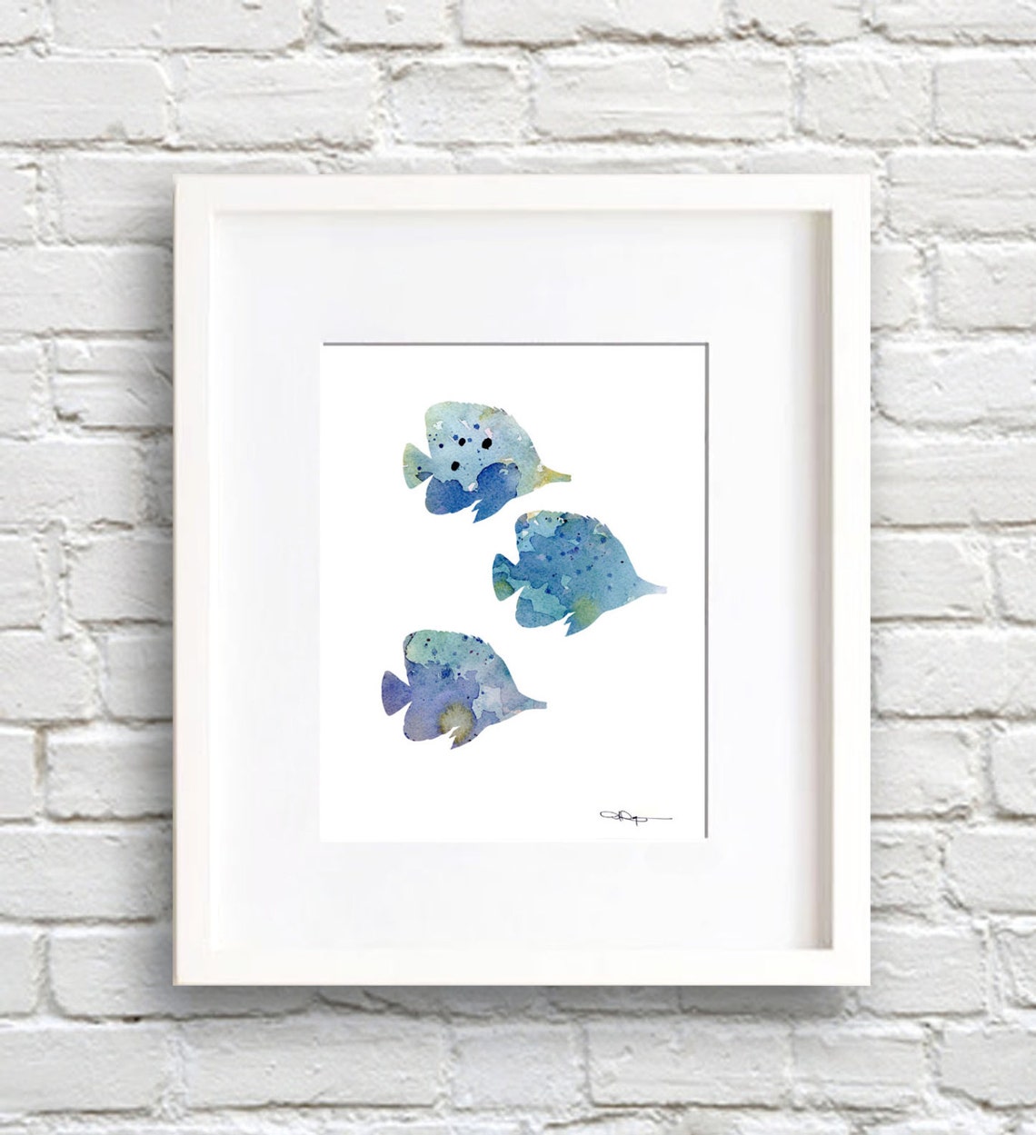 Tropical Fish Art Print Abstract Watercolor Painting Wall | Etsy