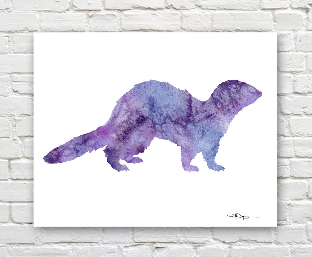 Ferret Art Print Abstract Watercolor Painting Wall Decor - Etsy