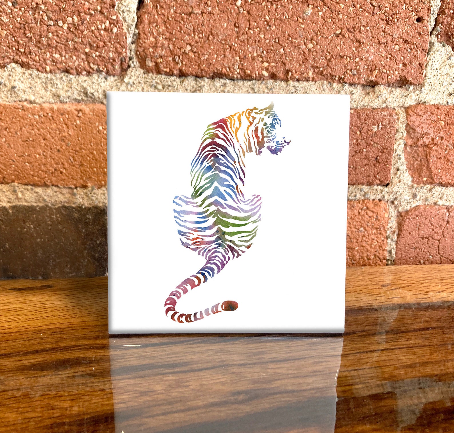 Tiger Ceramic Tile Tiger Decorative Tile Cat Lover Gift | Etsy