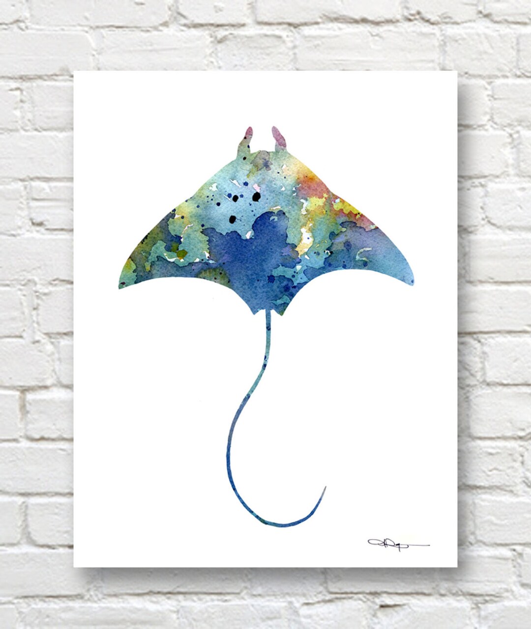 Stingray Art Print - Abstract Watercolor Painting - Wall Decor - Etsy