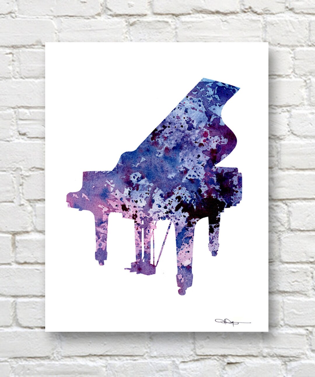 Piano Art Print - Abstract Watercolor Painting - Music Wall Decor - Etsy