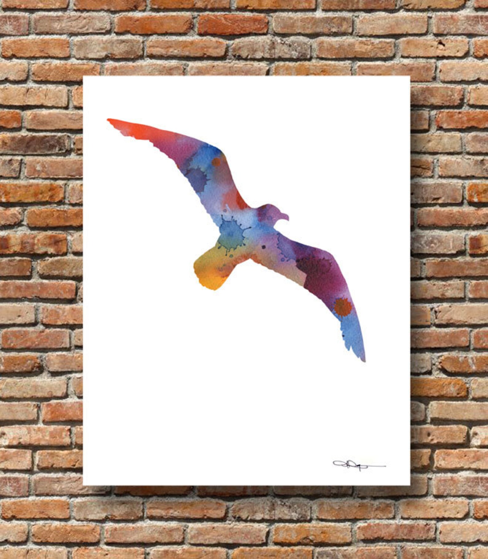 Seagull Art Print Abstract Watercolor Painting Wall Decor - Etsy Canada