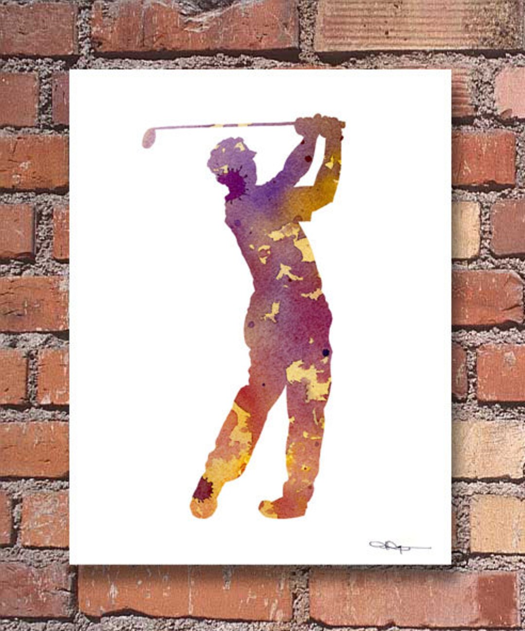 Golfer Art Print Golf Art Print Abstract Watercolor Painting Wall Decor ...