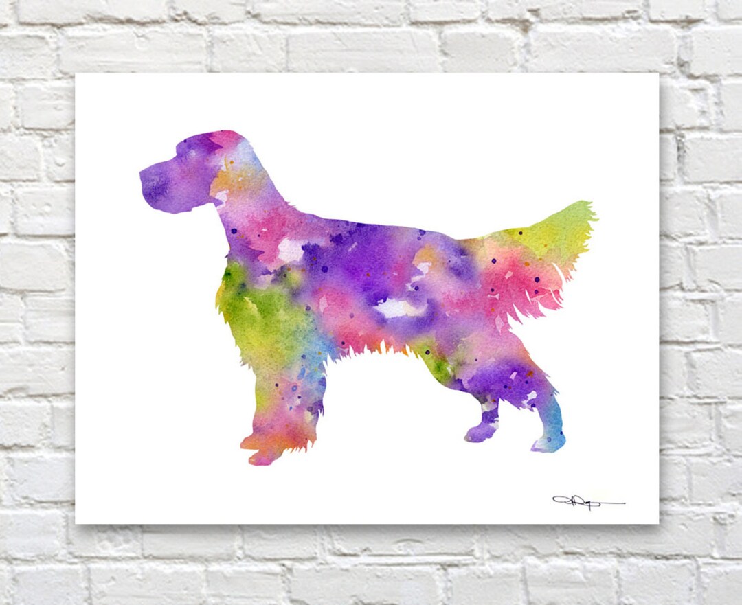 English Setter Art Print - Abstract Watercolor Painting - Dog - Wall ...