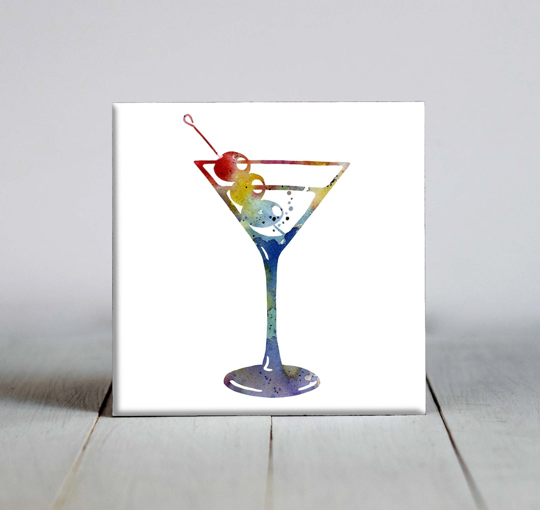 Martini Cocktail Ceramic Tile Martini Decorative Tile Cocktail Lover ...