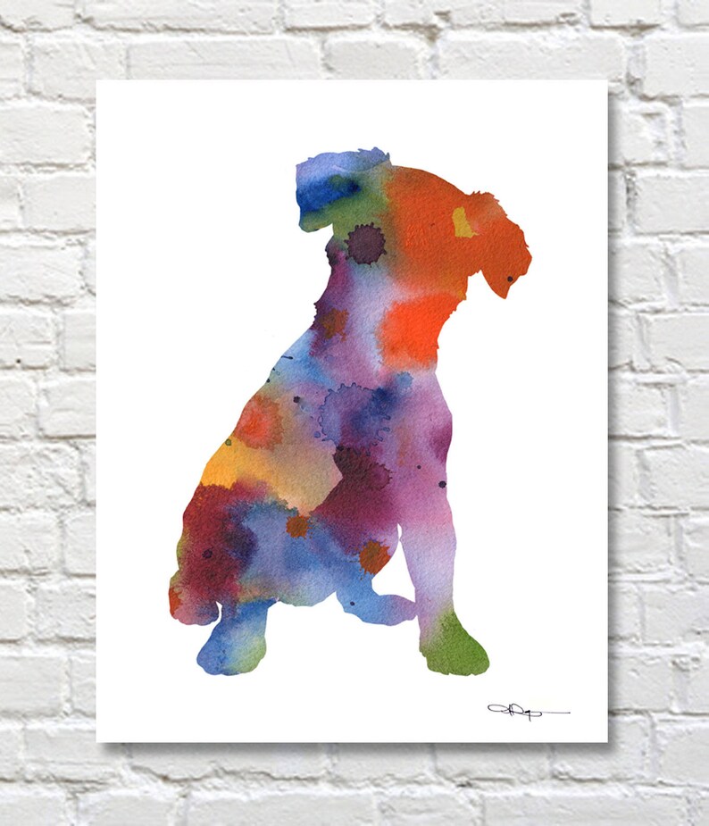 Jack Russell Terrier Art Print Abstract Watercolor Painting - Etsy