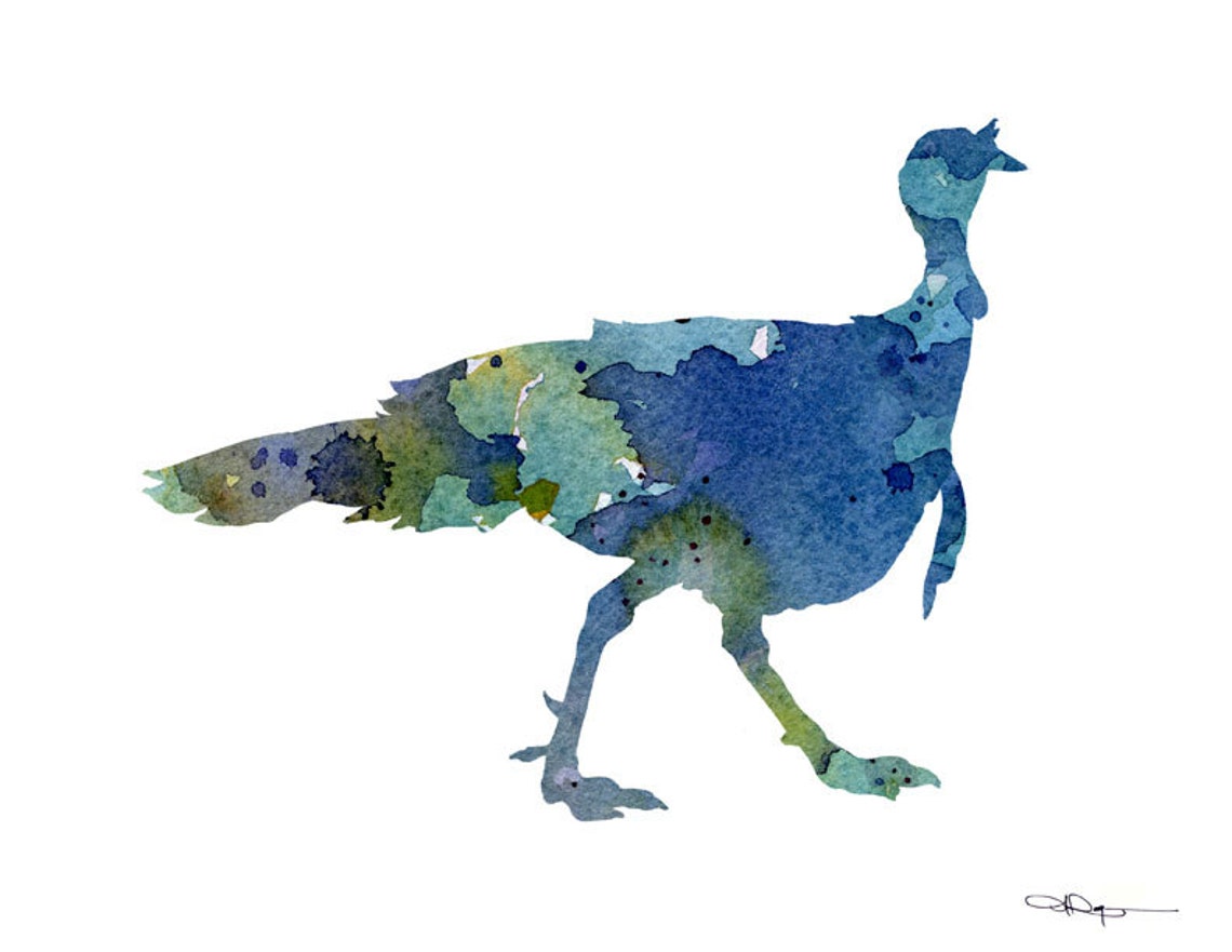 Wild Turkey Art Print Abstract Watercolor Painting Wall | Etsy