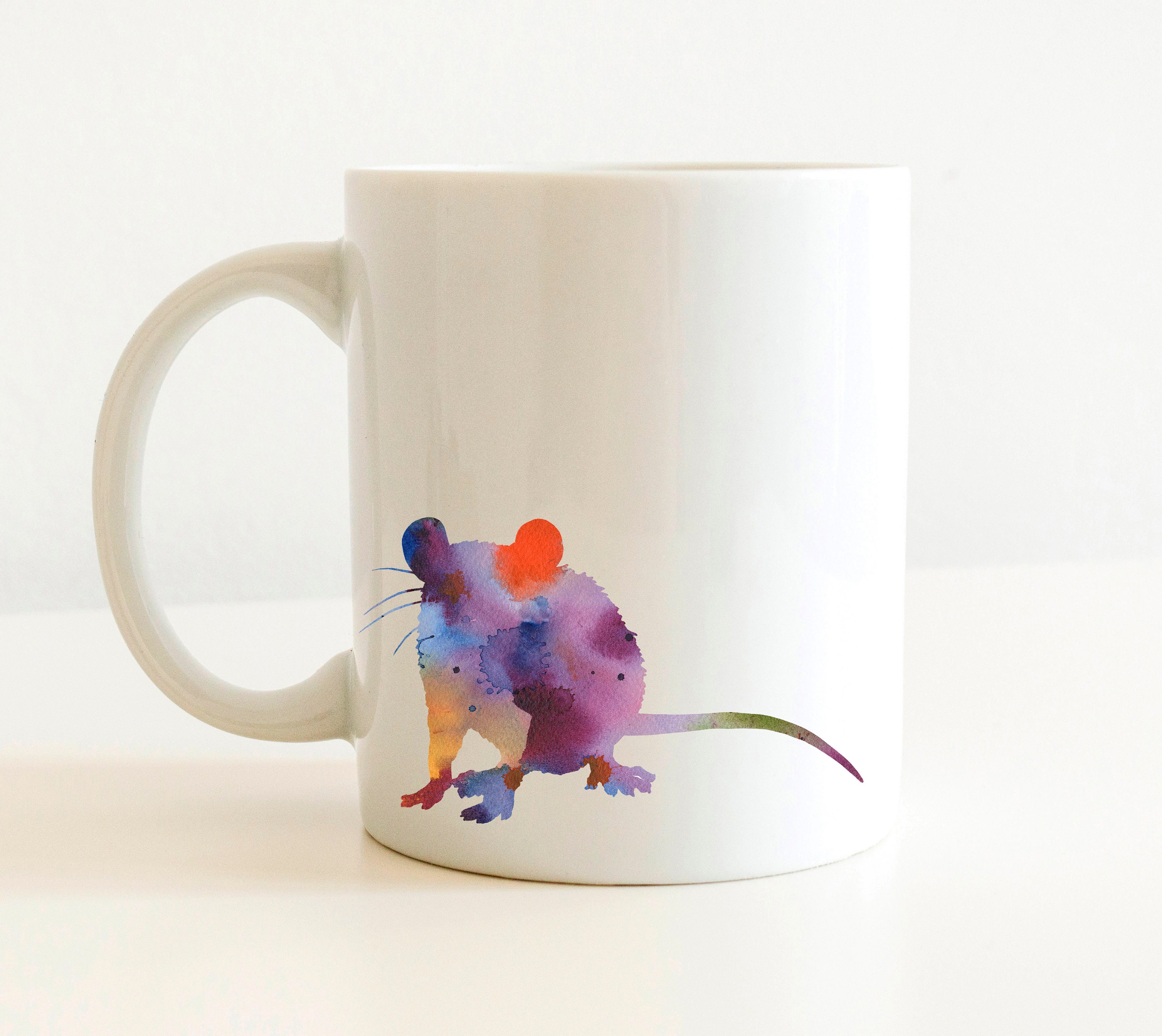 Rat Mug Rat Lover Gift Rat Watercolor Art Mug Pet Rat | Etsy
