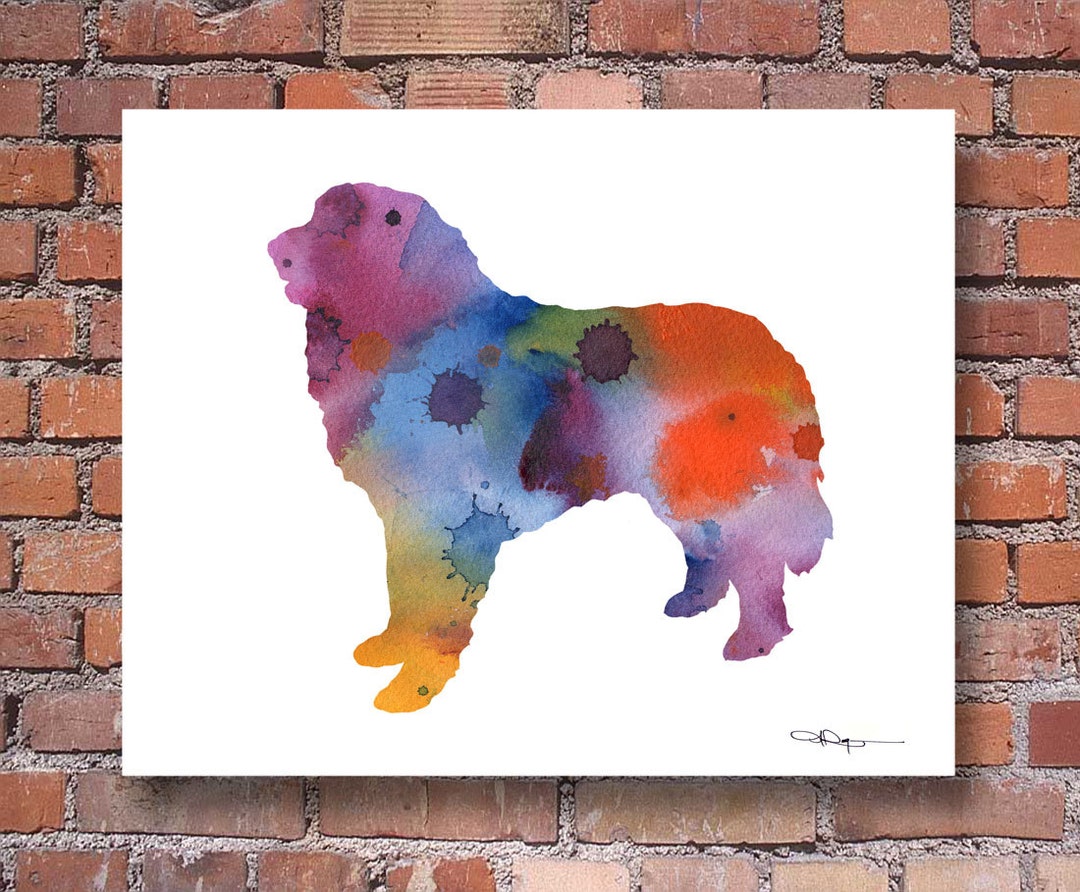 Great Pyrenees Art Print - Abstract Watercolor Painting - Dog - Wall ...