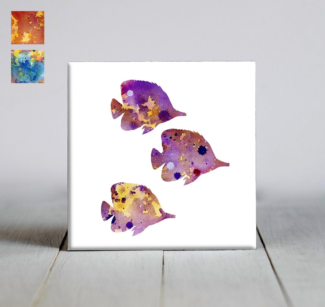 Tropical Fish Ceramic Tile - Tropical Fish Decorative Tile - Animal ...