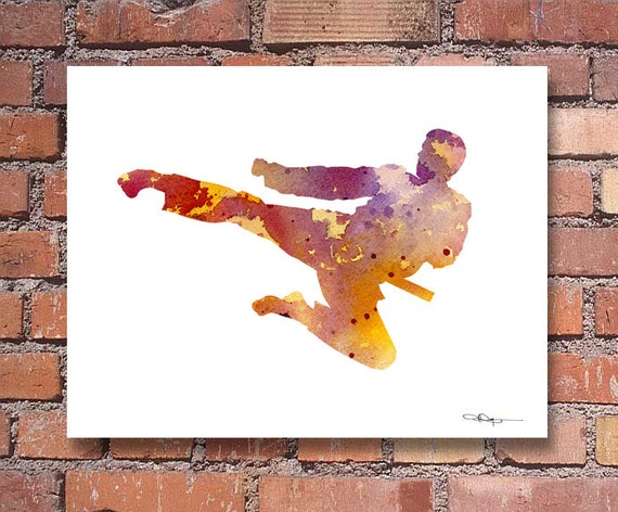 Karate Art Print Abstract Watercolor Painting Wall Decor - Etsy