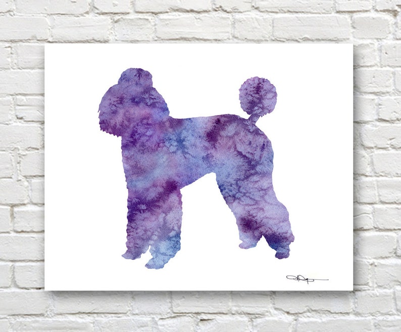 Purple Poodle Art Print Abstract Watercolor Painting Wall - Etsy