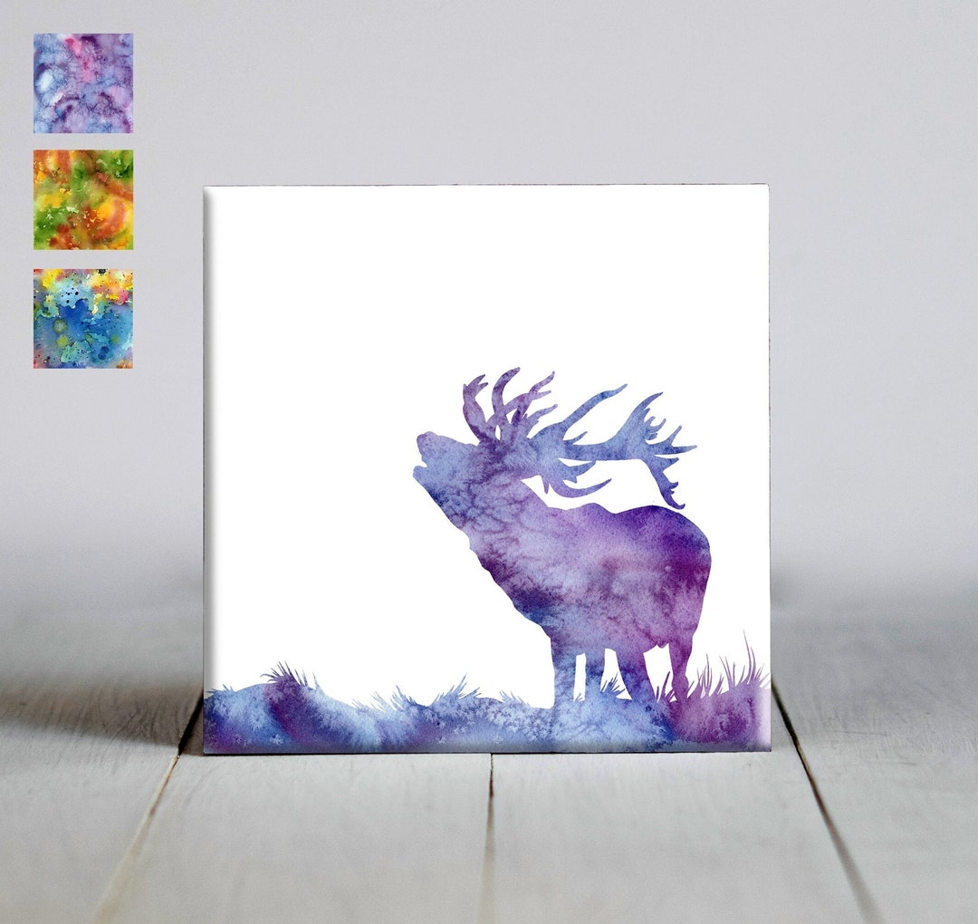 Elk Calling Ceramic Tile Elk Calling Decorative Tile Ceramic Tile Elk ...