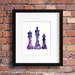 Chess Pieces Art Print abstract Watercolor Painting Wall Decor - Etsy