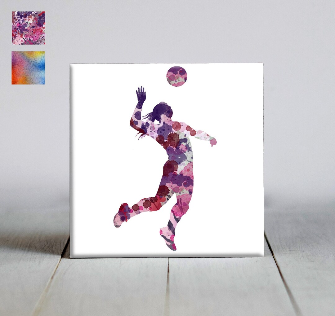 Volleyball Player Girl Ceramic Tile Volleyball Player - Etsy