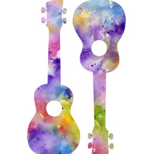Ukulele Art Print - Abstract Watercolor Painting - Music Wall Decor - Etsy