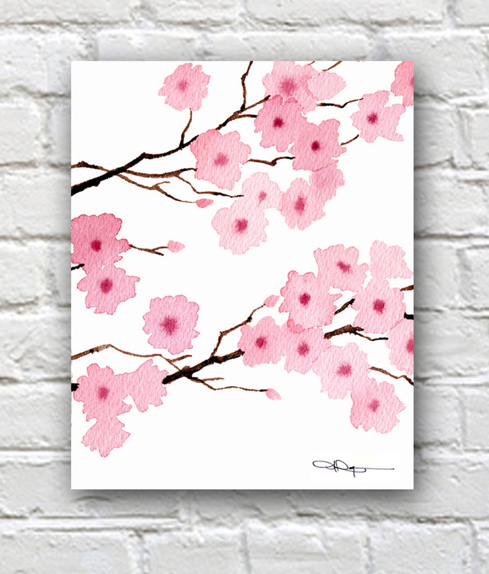 Cherry Blossoms Set of 3 Art Prints triptic Floral Watercolor - Etsy