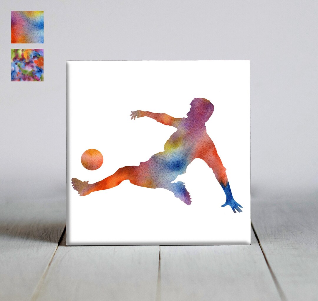 Soccer Player Ceramic Tile Soccer Player Decorative Tile Soccer Lover ...