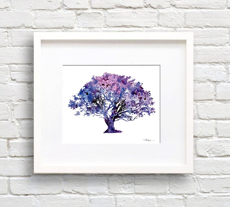 Oak Tree Art Print Abstract Watercolor Painting Wall Decor | Etsy