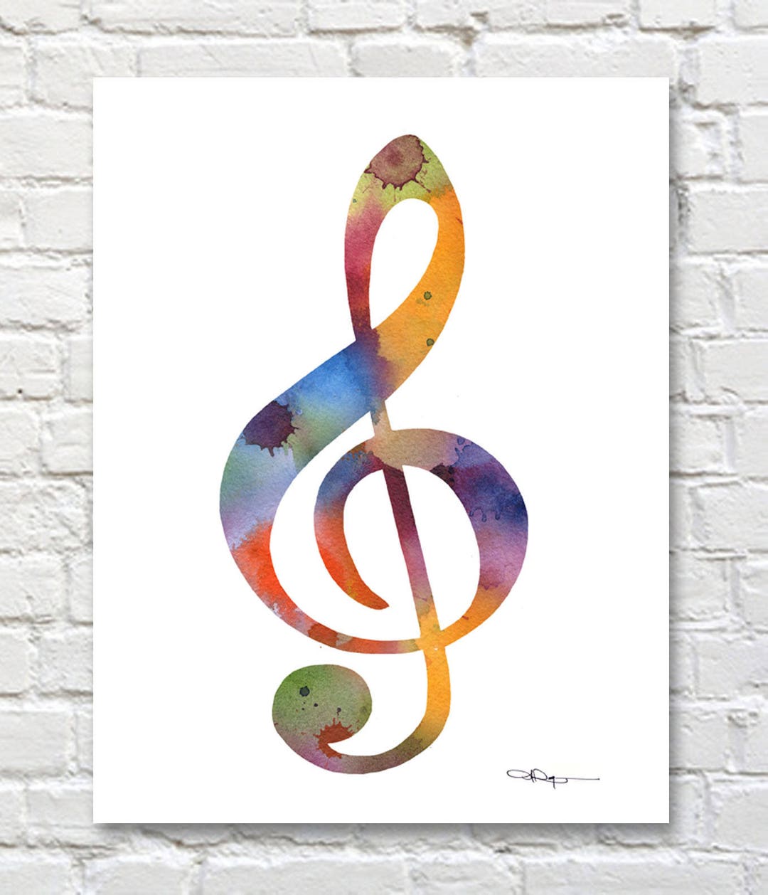 Musical Note Art Print - Abstract Watercolor Painting - Music Wall ...