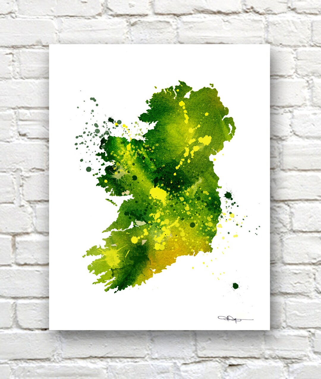 Ireland Map Art Print - Abstract Watercolor - Wall Decor - Etsy