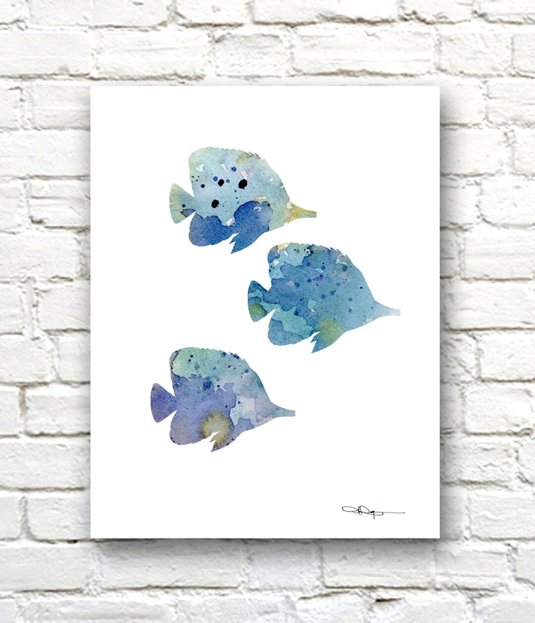 Tropical Fish Art Print Abstract Watercolor Painting Wall - Etsy