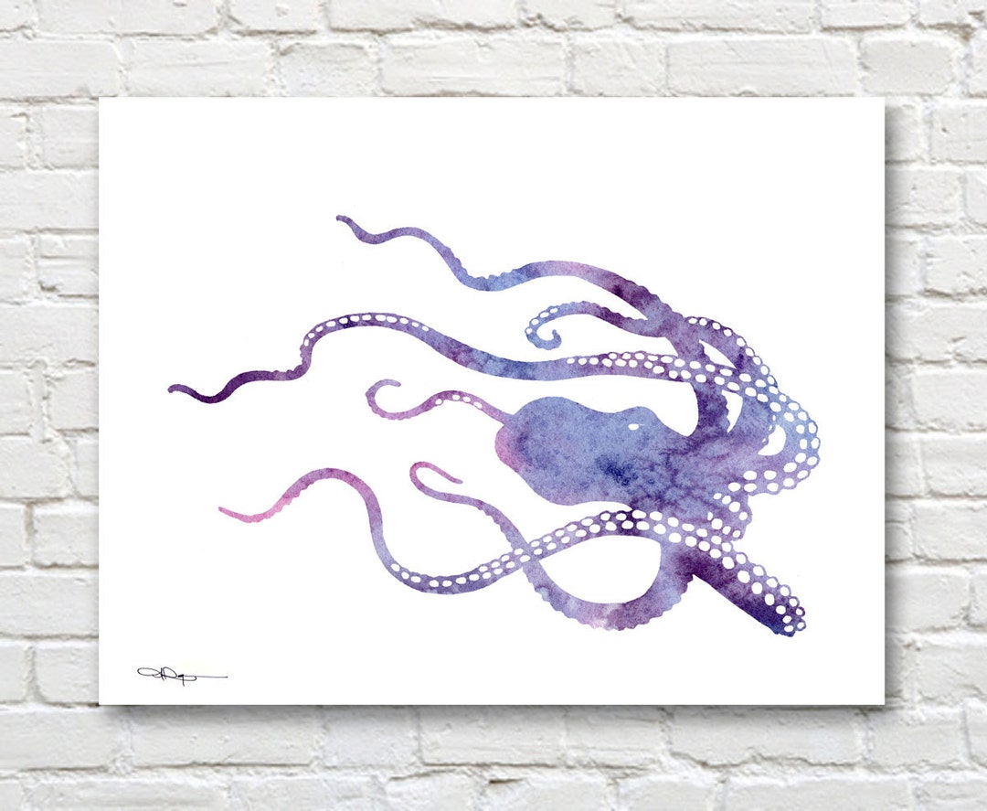 Octopus Art Print - Watercolor - Abstract Painting - Wall Decor - Etsy