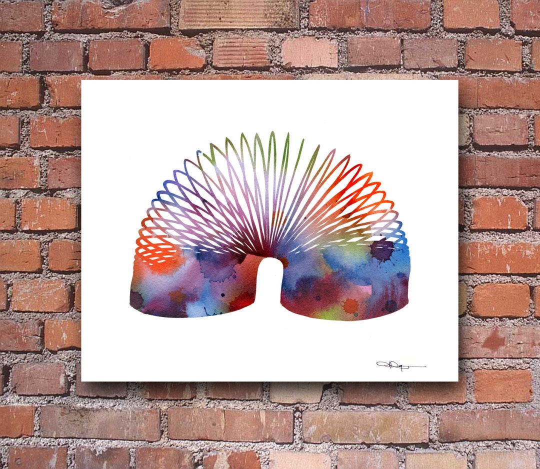 Slinky Art Print Abstract Watercolor Painting Nursery Art Wall Decor - Etsy