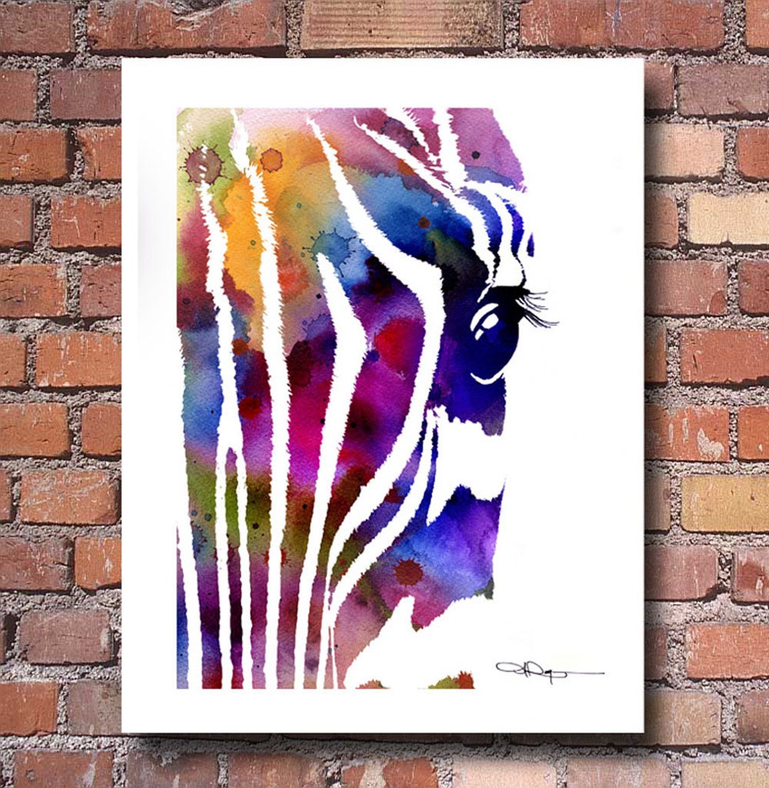 Zebra Art Print - Abstract Watercolor Painting - Wall Decor - Etsy