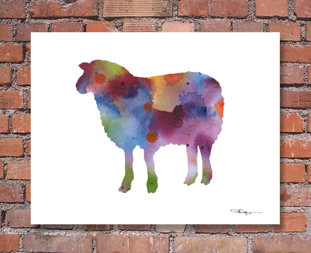 Sheep Art Print Abstract Watercolor Painting Wall Decor - Etsy