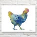 Blue Chicken Art Print Abstract Watercolor Painting Wall Decor - Etsy