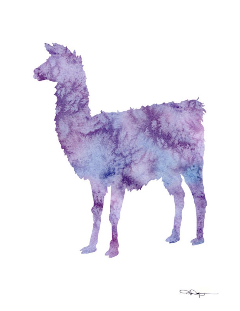 Llama Art Print Abstract Watercolor Painting Wall Decor - Etsy