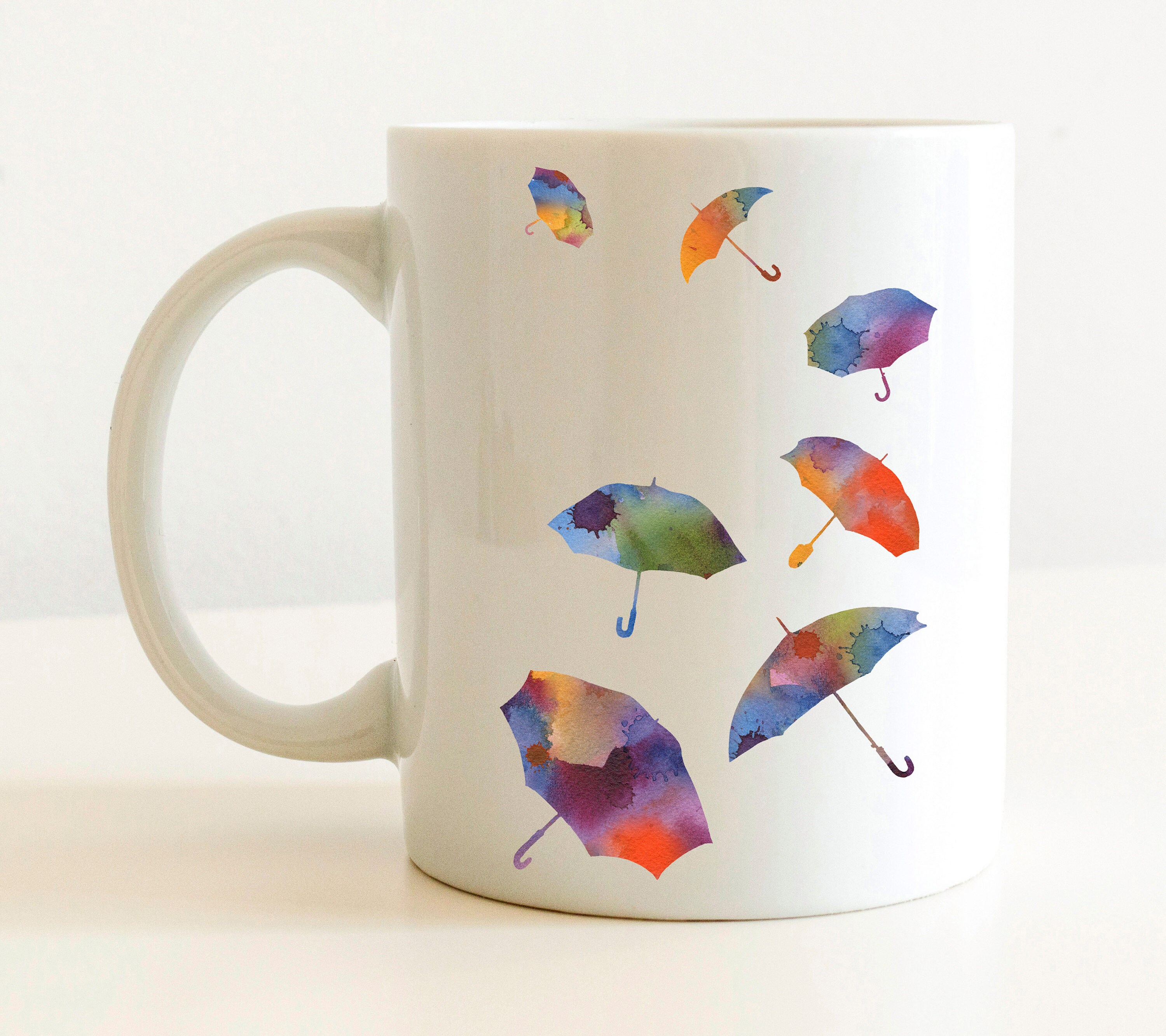 Umbrellas Mug Rain Lover Gift Umbrella Watercolor Art Mug | Etsy