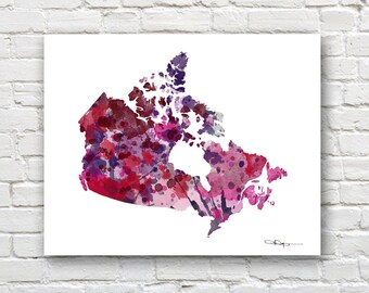 Canada Watercolor Map Art Print 434 - Etsy