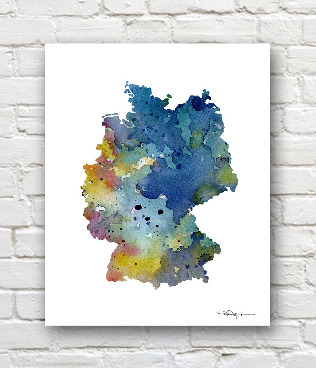 Germany Map Art Print Abstract Watercolor Art Print Wall - Etsy UK