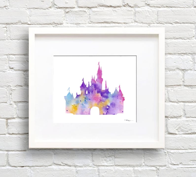 Cinderella's Castle Art Print Abstract Watercolor - Etsy Australia