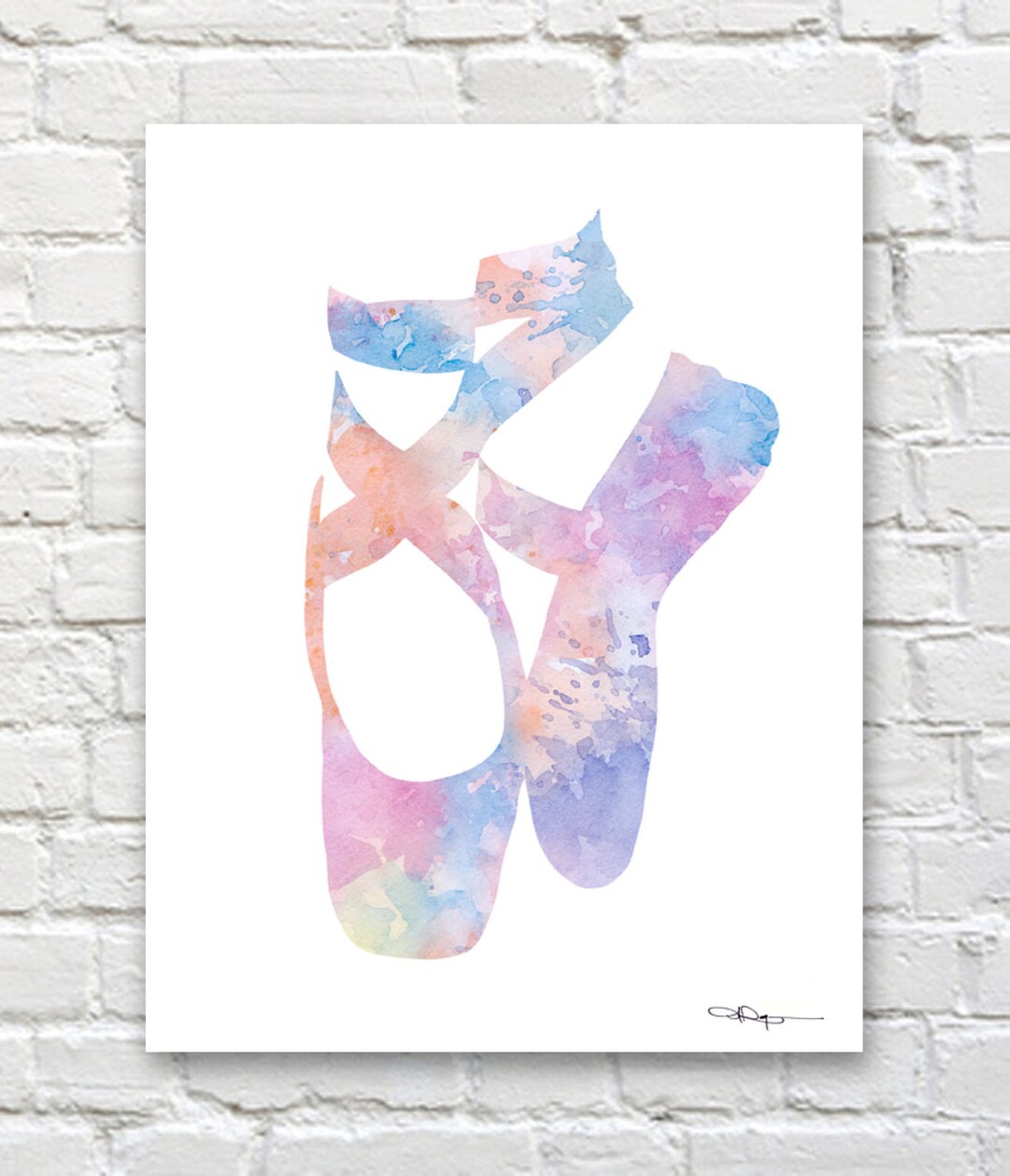 Ballet Slippers Art Print Abstract Watercolor Painting Wall Decor - Etsy