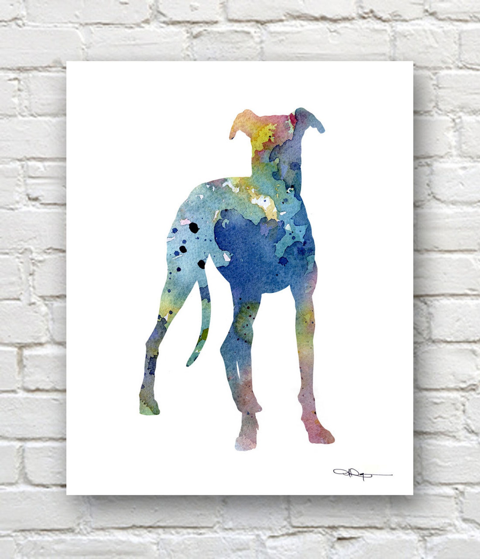 Greyhound Watercolor Abstract Painting Dog Wall Decor - Etsy