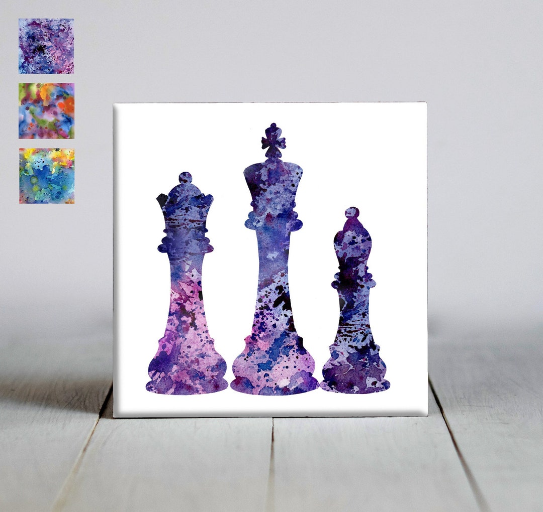 Chess Pieces Ceramic Tile Chess Pieces Decorative Tile Ceramic Tile ...