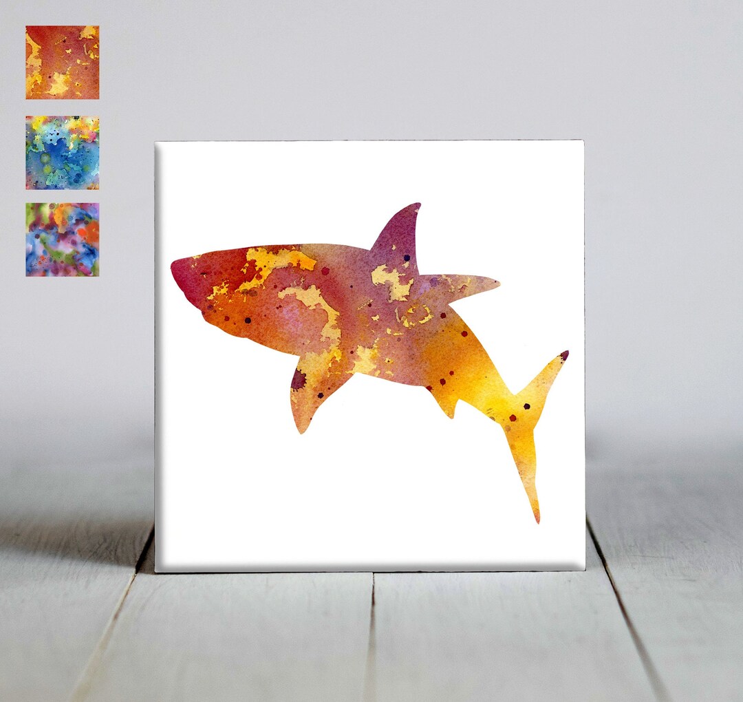 Shark Ceramic Tile - Shark Decorative Tile - Ceramic Tile - Fish Lover ...