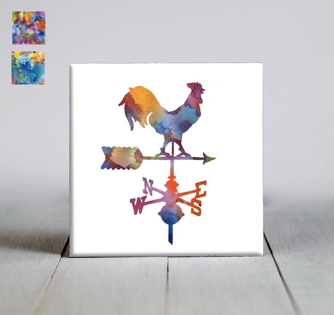 Weathervane Rooster Ceramic Tile Weathervane Rooster Decorative Tile ...